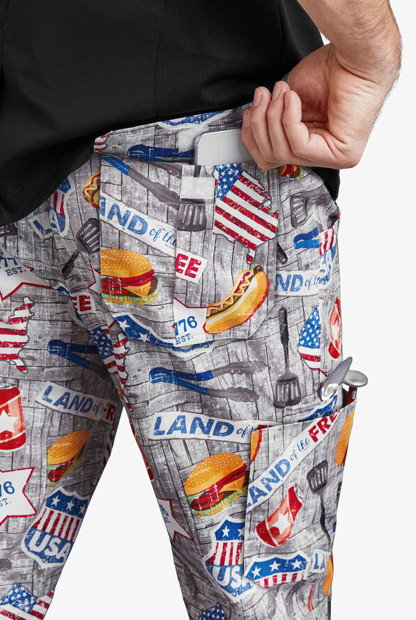 UA CHEF Men's Cook Out Printed Chef Utility Pants, Printed Chef Pants