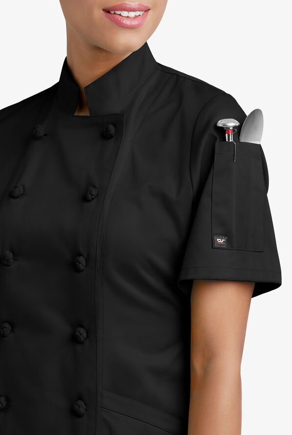 Women's Short Sleeve Knotted Button Chef Coat | ChefUniforms