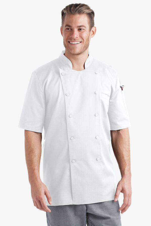 Men's Double Breasted Short Sleeves Chef Coat, Men's Chef Jackets