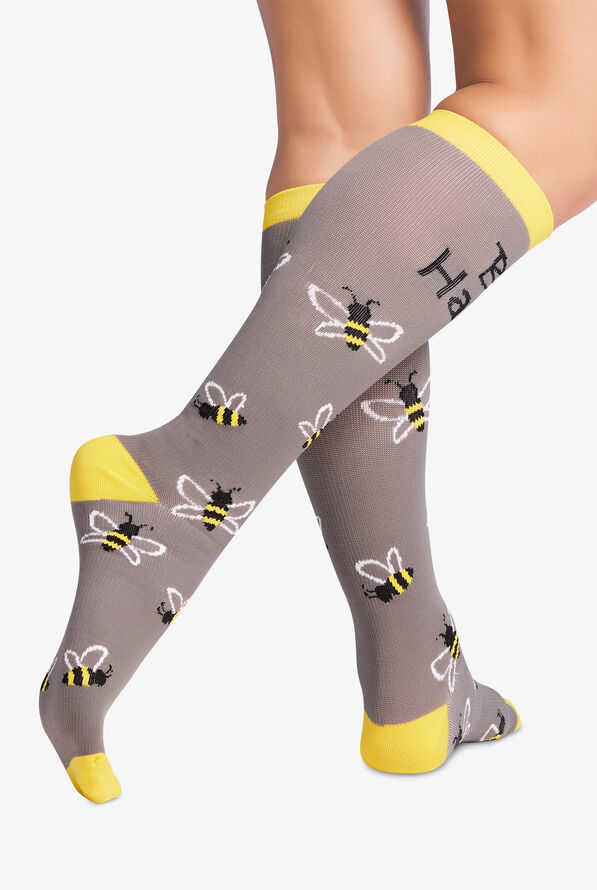 Cherokee Bee Happy Women's 10-15 mmHg Light Compression Socks, Nursing ...