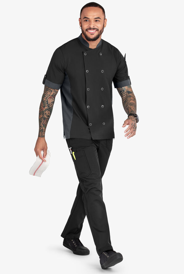 Chef PERFORMANCE Men's Snap Closure Chef Coat, Stretch Chef Coats