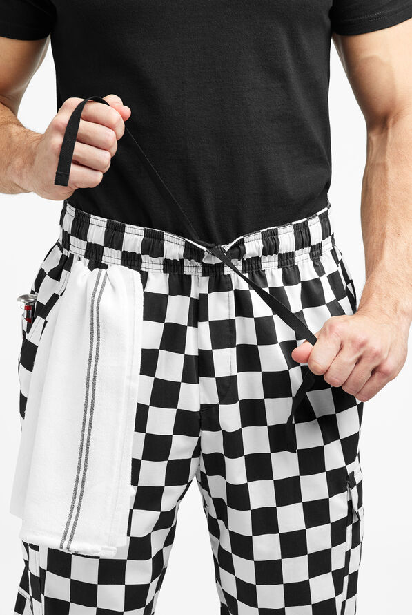 CHEF 360 Checkmate Men's 7-Pocket Utility STRETCH Printed Jogger Chef ...