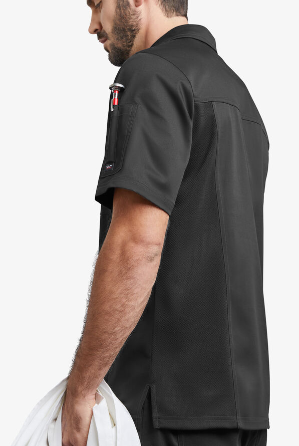 CHEF 360 Men's 2-Pocket Short Sleeve Polo STRETCH Chef Shirt