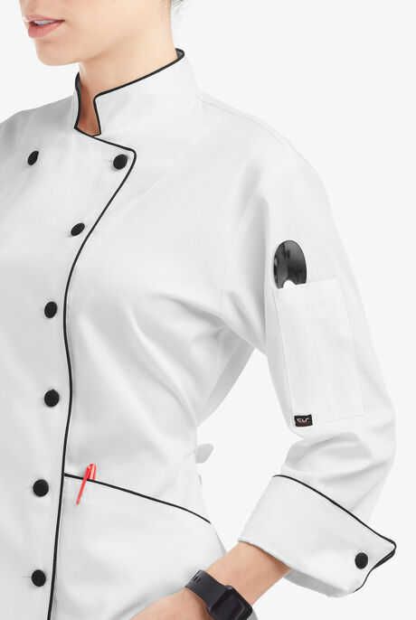 Fabric Covered Button Chef Coats at ChefUniforms.com