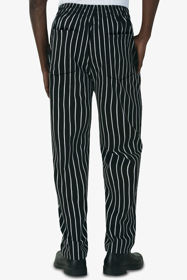 UA CHEF Baggy Printed Chef Pants - Chalk Stripe Black, Chef Pants