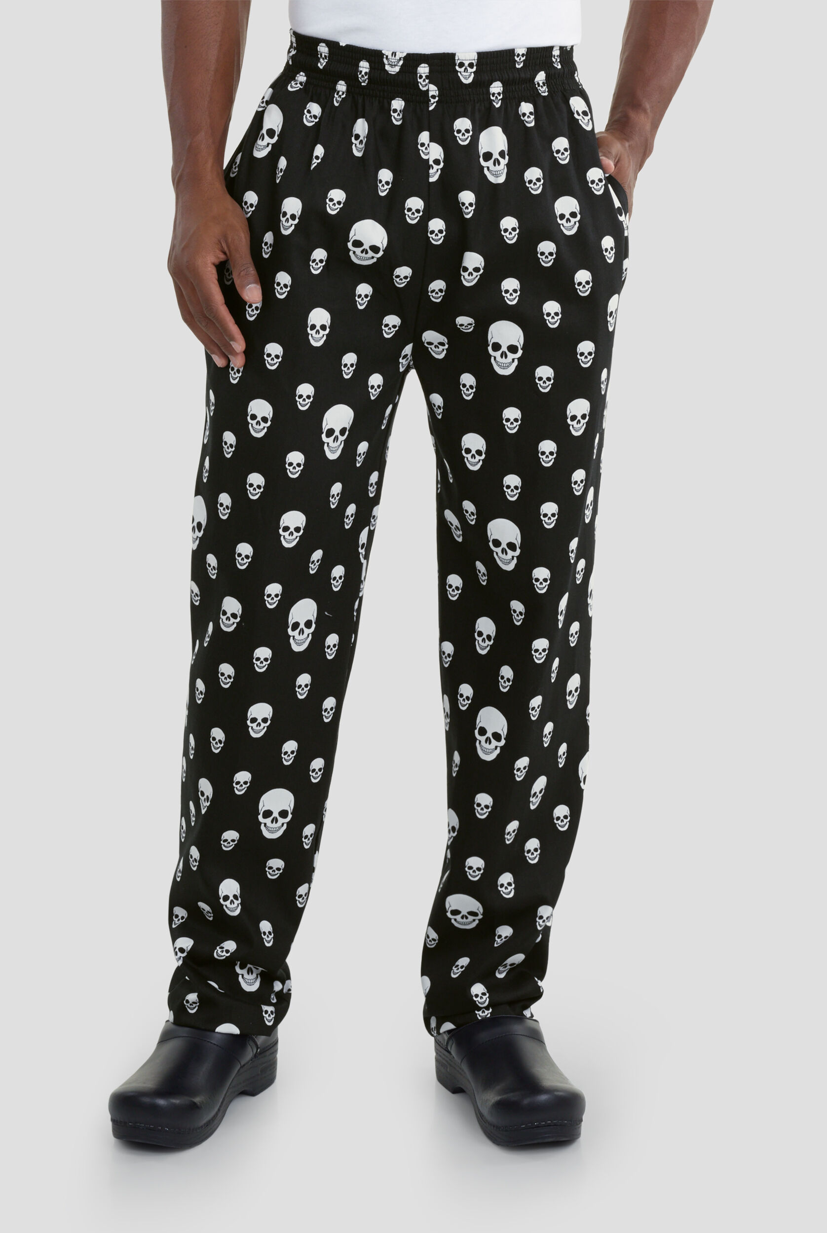Men's Baggy Printed Chef Pants - Skullinary, Print Pants