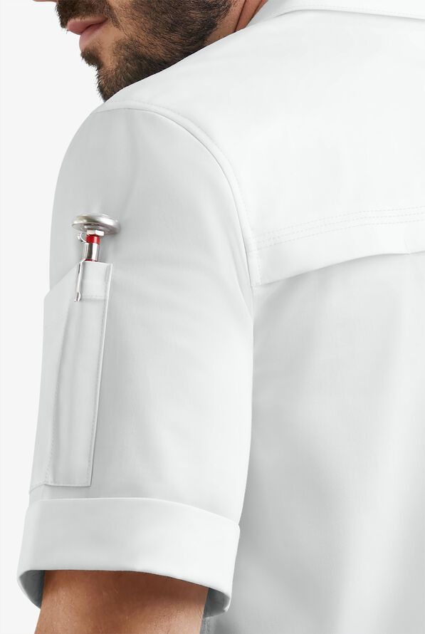 Chef 360 Men's Short Sleeve Workshirt with Tech Mesh Yoke, Chef Shirts