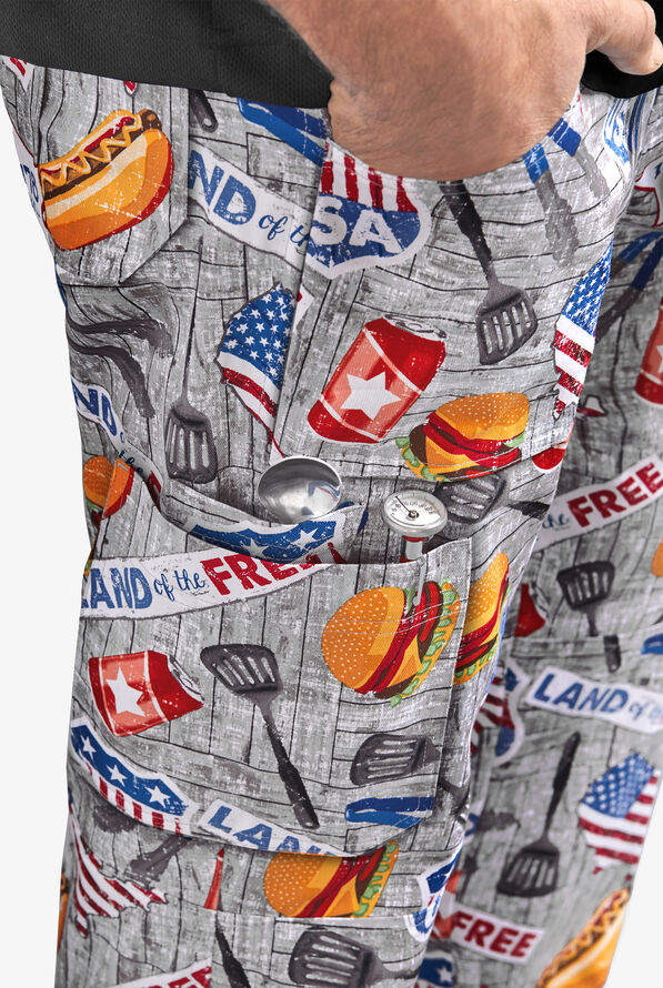 UA CHEF Men's Cook Out Printed Chef Utility Pants, Printed Chef Pants