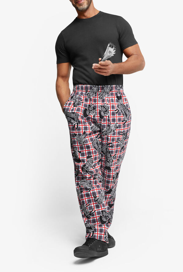 UA CHEF Butcher Board Men's 4-Pocket Relaxed fit Printed Chef Pants ...