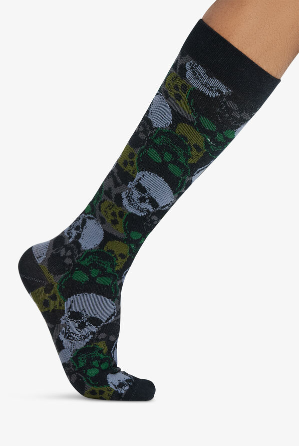 Cherokee Skulls Men's 10-15 mmHg Light Compression Socks, Nursing Socks