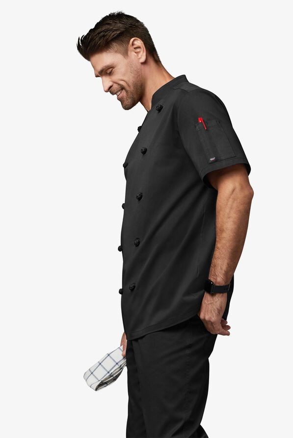 Men's Short Sleeve Knotted Button Executive Chef Coat - ChefUniforms