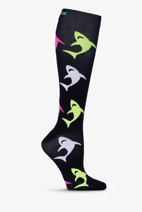 Cherokee Men's Wild Sharks Print Support Socks, Nursing Accessories