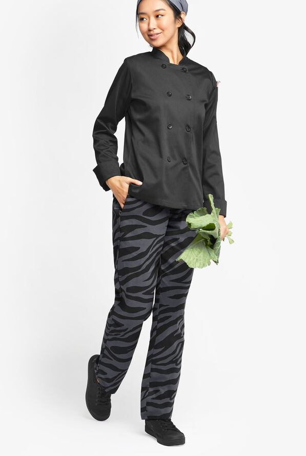 UA CHEF Zebra Women's 4-Pocket Classic fit Printed Chef Pants, Chef Pants