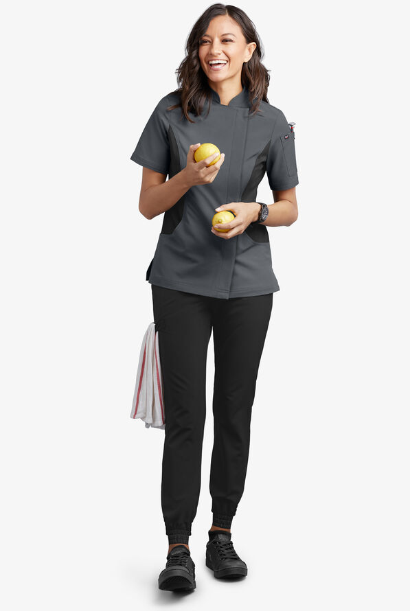 CHEF PERFORMANCE- Women's Short Sleeve Coat with Mesh Panel - Poly ...