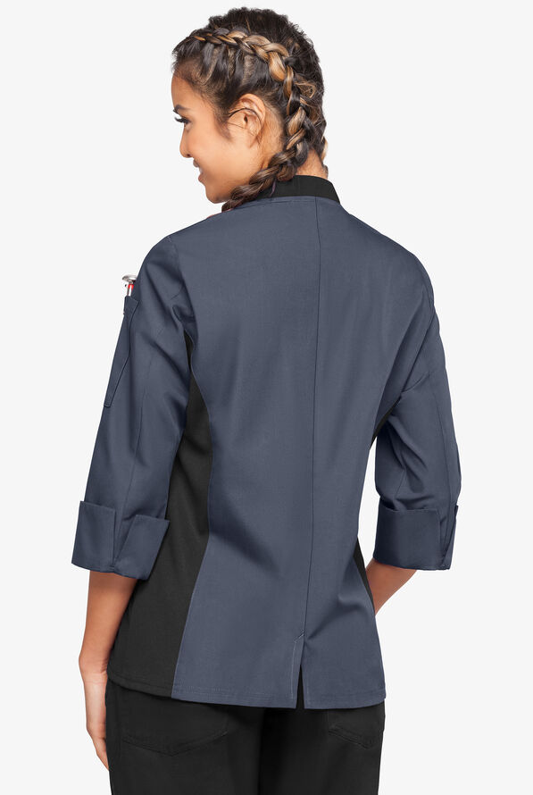 Women's 3/4 Sleeve Double Breasted Coat, Modern Chef Coats