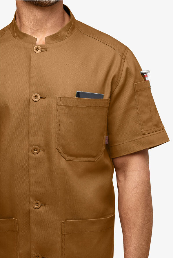 Industry Line Workwear Canvas Men's Short Sleeve Coat, Chef Coats