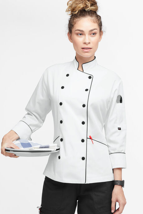 Fabric Covered Button Chef Coats at ChefUniforms.com