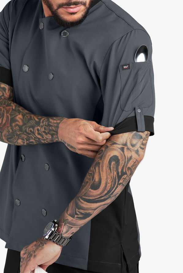 Men's 1-Pocket Snap Closure Chef Coat - ChefUniforms