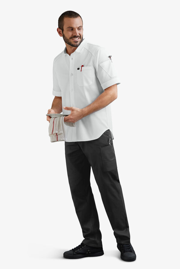 Chef 360 Men's Short Sleeve Workshirt with Tech Mesh Yoke, Chef Shirts