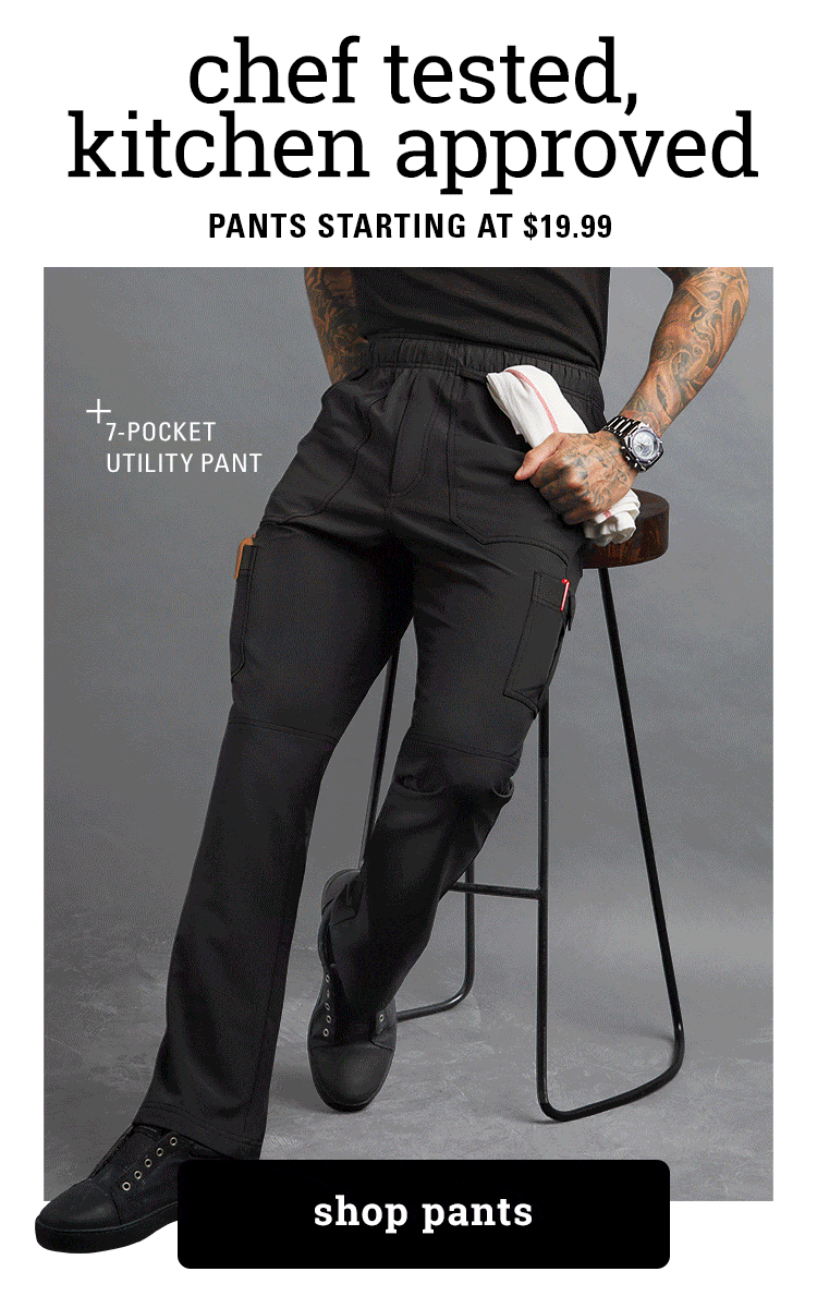 Gran colección de uniformes de chef de calidad única exclusivamente por ChefUniforms.com